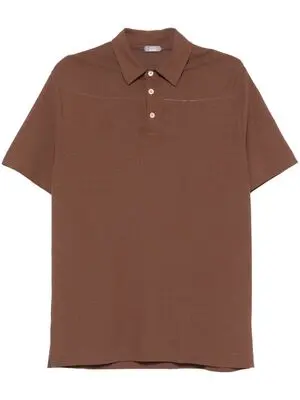 ZANONE Cotton Polo Shirt - Brown