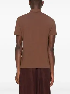 ZANONE Cotton Polo Shirt - Brown