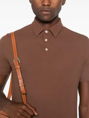 ZANONE Cotton Polo Shirt - Brown