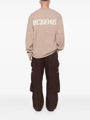 Jacquemus Intarsia-knit Logo Sweater - Neutrals
