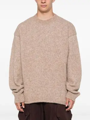 Jacquemus Intarsia-knit Logo Sweater - Neutrals