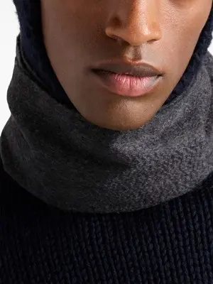 Prada Logo-embroidered Cashmere Scarf - Grey