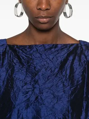 DANIELA GREGIS Crinkled Mini Dress - Blue