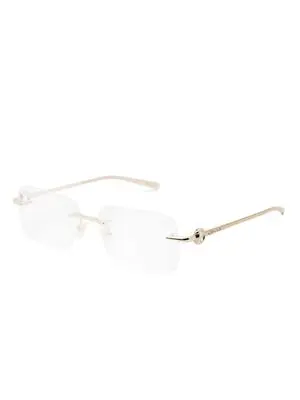 Gucci Rectangle-frame Glasses - Gold