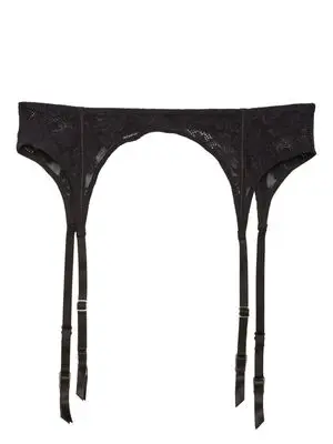 Fleur Du Mal Stretch Lace Garter Belt - Black