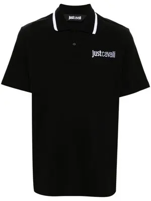 Just Cavalli Logo-embroidered Polo Shirt - Black