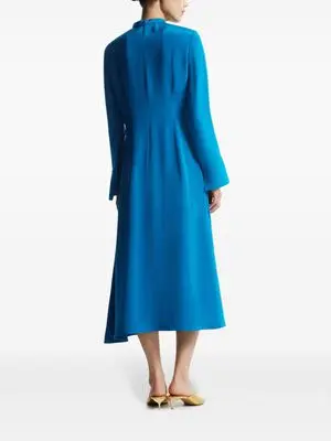 Shanghai Tang Cut-out Silk Midi Dress