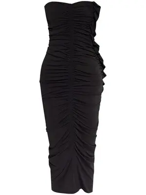 Attico Ruched Midi Dress