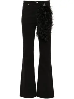 LOULOU Feather-detail Flared Jeans