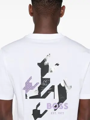 BOSS Rubber Logo Cotton T-shirt - White