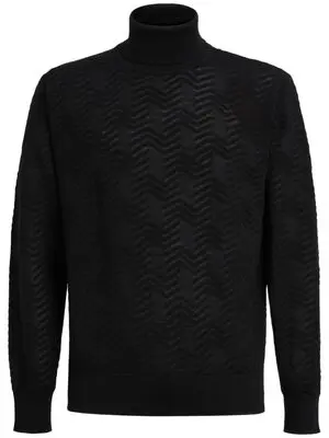 Missoni Chevron Roll-neck Jumper - Black