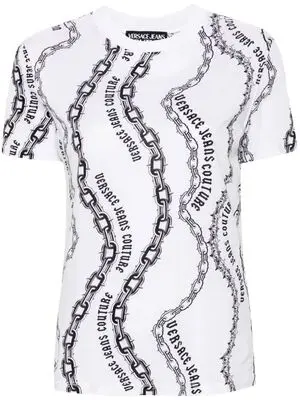 Versace Chain Print T-shirts For Women