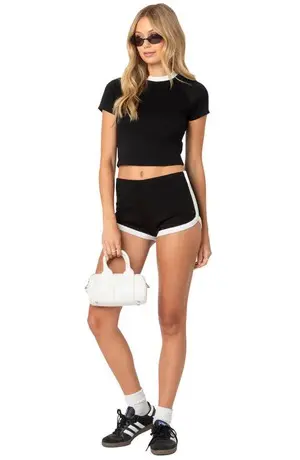 EDIKTED Elana Crop Ringer T-shirt
