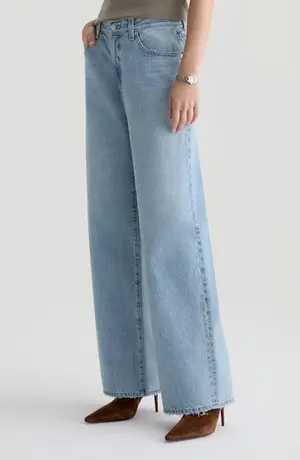 Ag Adria Low-rise Wide-leg Jeans - Soft Focus