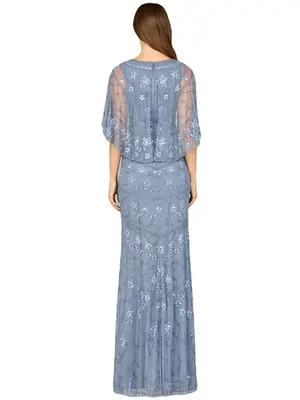 LARA NEW YORK High Neck Beaded Gown