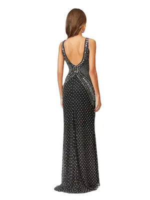 LARA NEW YORK Embellished Long Dress - Black