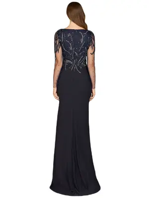 LARA NEW YORK Embellished Long Sleeve Gown