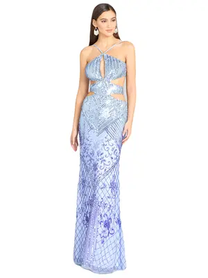 LARA NEW YORK LARA New York Bel & Genesis Halterneck Gown Periwinkle