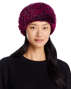 Surell Rex Rabbit Faux Fur Knit Headband Raspberry