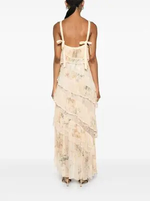 Camilla Lace-trim Asymmetric Midi Dress