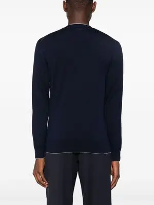 Eleventy Contrasting-trim Jumper - Blue