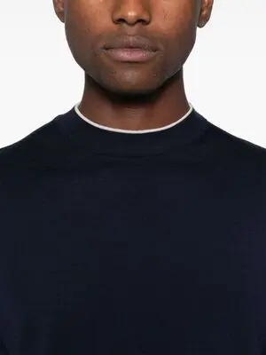 Eleventy Contrasting-trim Jumper - Blue