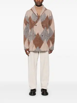 LANEUS Checked Cardigan