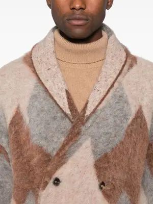 LANEUS Checked Cardigan