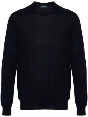 ZANONE Cashmere-silk Crew-neck Sweater - Blue