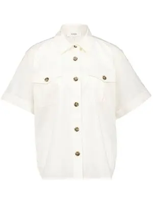 FRAME Patch-pocket Cotton Shirt - Neutrals