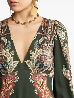 Etro Floral Print Twill Dress