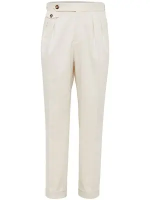 Brunello Cucinelli Tailored Tapered Trousers - White