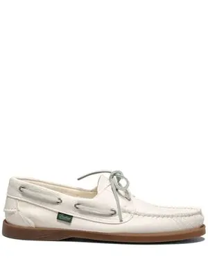 Paraboot Barth Leather Boat Shoes - White