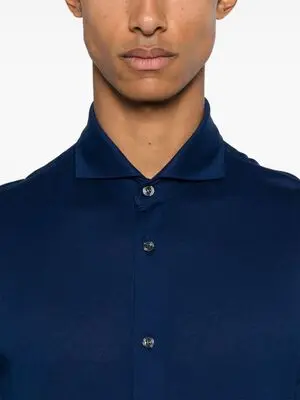 Boggi Milano Piqué-weave Shirt - Blue