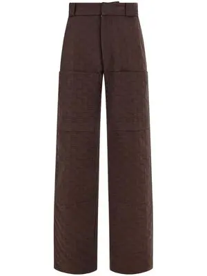 FERRAGAMO Monogram-print Cotton Trousers