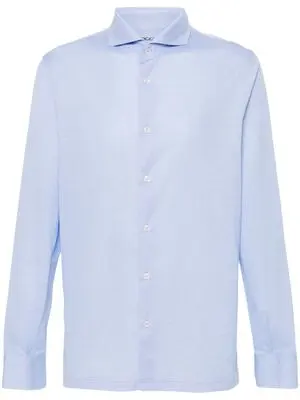 Boggi Milano Piqué-weave Shirt - Blue