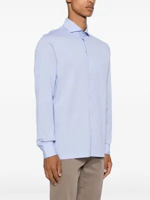 Boggi Milano Piqué-weave Shirt - Blue