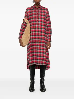 SOCIETE ANONYME Plaid Flannel Midi Dress