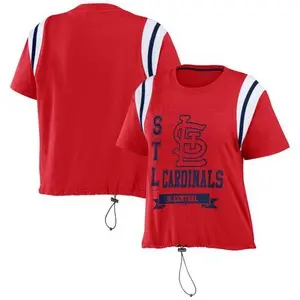 WEAR BY ERIN ANDREWS St. Louis Cardinals Cinched Colorblock T-shirt - Red