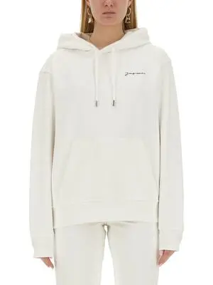 Jacquemus Jacquemus Logo Organic Cotton Sweatshirt White