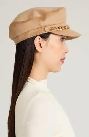 Eugenia Kim Marina Chain Trim Cap - Camel