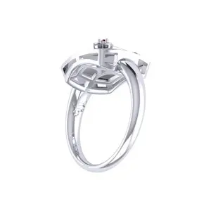 LUVMYJEWELRY Capricorn Garnet And Diamond Signet Ring