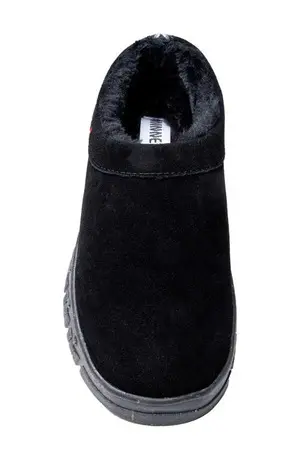 Minnetonka Neva Faux Fur Lined Slipper - Black