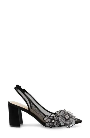 Betsey Johnson Petra Embellished Slingback Pumps - Black