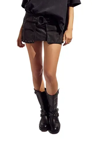 Free People Low Rise Faux Suede Skort