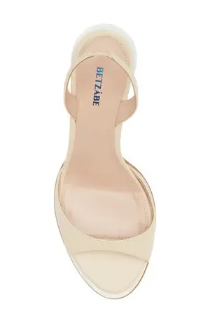 BETZÁBE Suede Slingback Sandal - Ivory Nappa White Detail