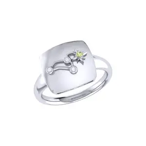 LUVMYJEWELRY Leo Peridot & Diamond Signet Ring
