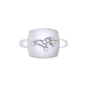 LUVMYJEWELRY Leo Peridot & Diamond Signet Ring