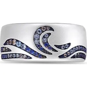 LUVMYJEWELRY Sterling Sapphire & Topaz Band Ring - Silver