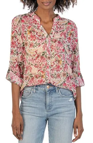 Kut From The Kloth KUT From The Kloth Jasmine Chiffon Button-Up Shirt Clermont-ivo/fu